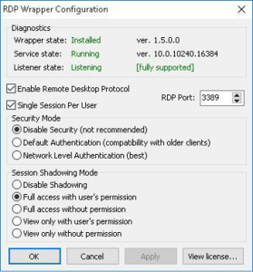 Multiple Remote Desktop Sessions Via RDP Wrapper