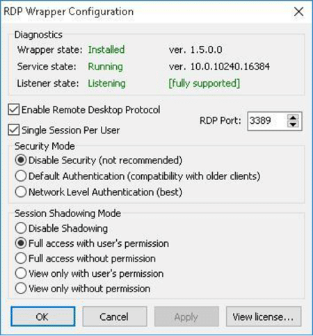 Multiple Remote Desktop Sessions Via RDP Wrapper