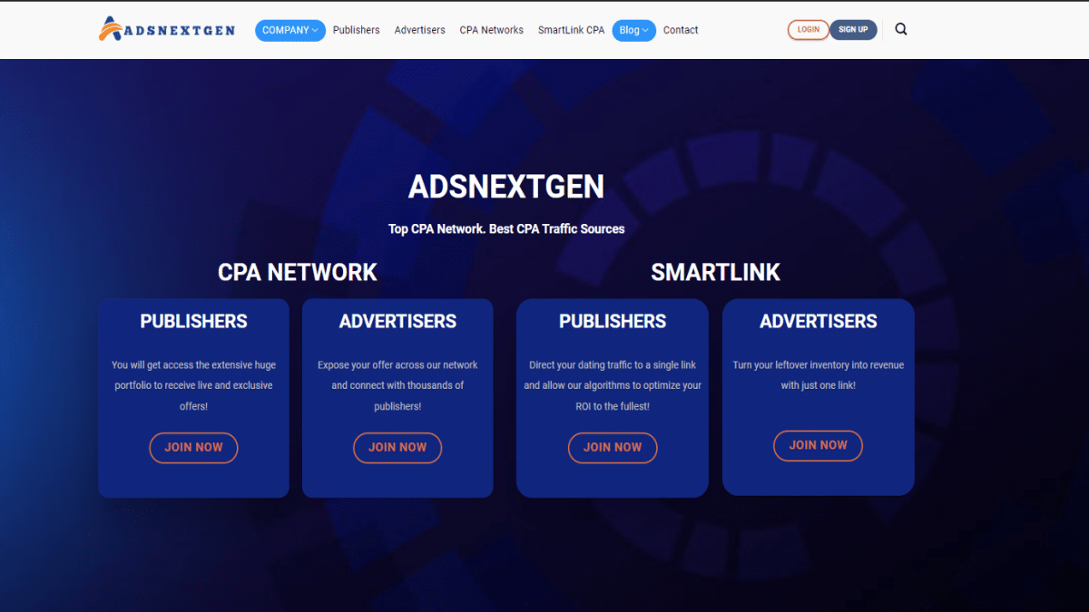 AdsNextGen: Best CPA affiliate network with high PO to make money