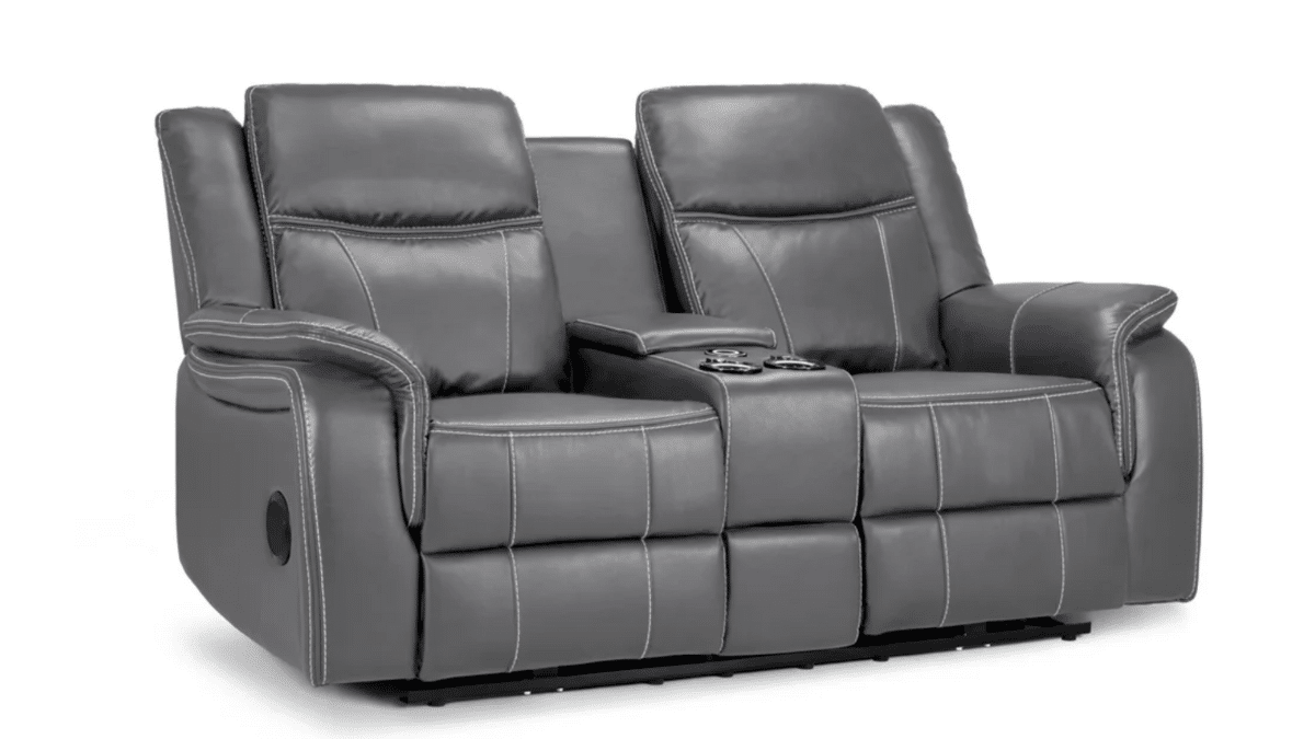 Comfortable 2-Seater Recliner Sofa Grey Galaxy Tech Model